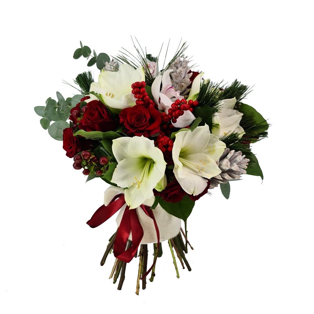 Winter bouquet with amarilys and natural elements - Teleflora international