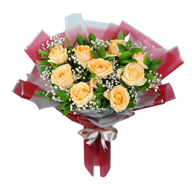 9 Peach Rose - Teleflora international