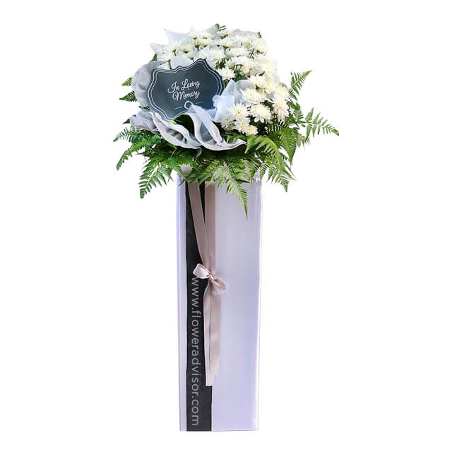 Classic Modern Condolence Standing Wreath - Teleflora international