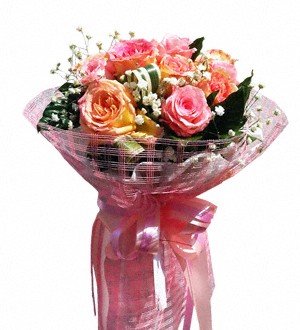 (Vietnam) 9 Pink Roses - Teleflora international