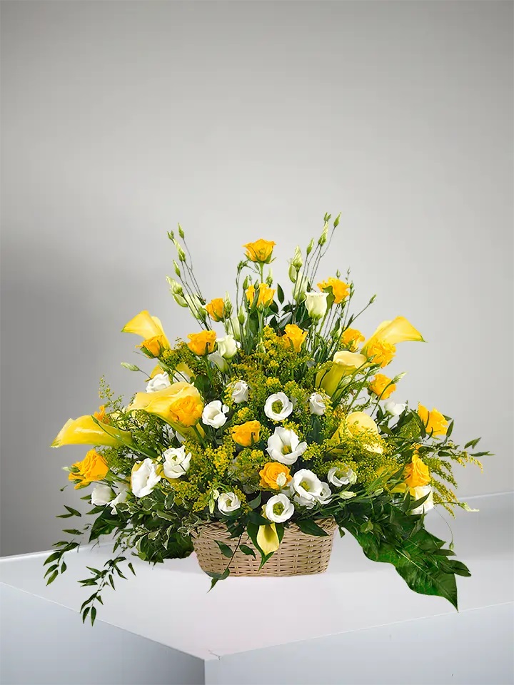 Basket of Calla Lilies and roses - Teleflora international